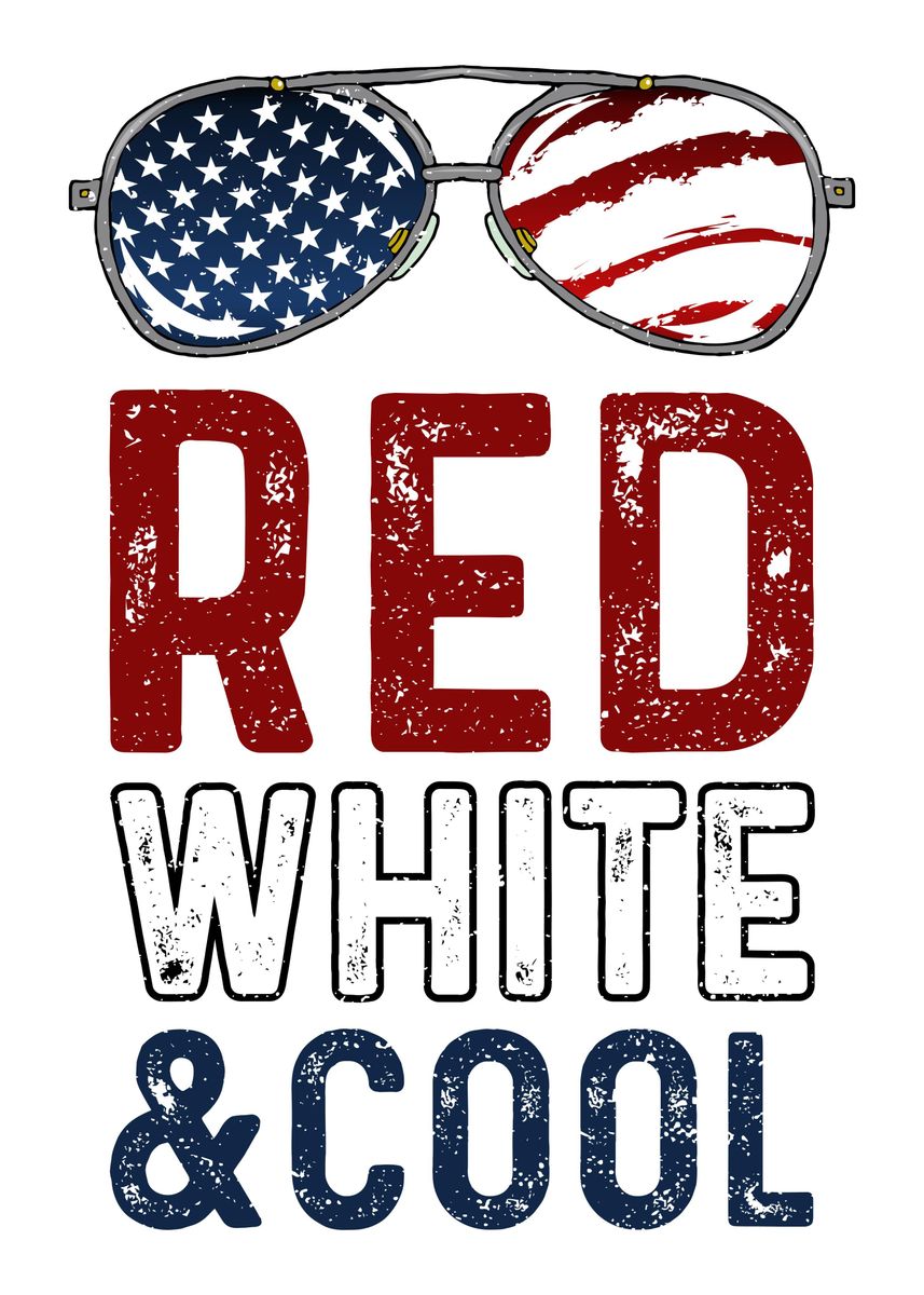 'Red White And Cool' Poster by DesignsByJnk5 | Displate
