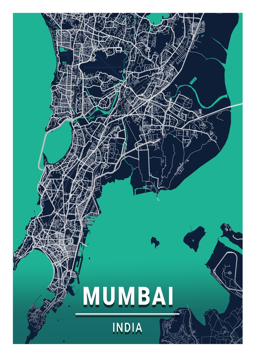 'Mumbai Blue Dark Color' Poster, picture, metal print, paint by Tien ...