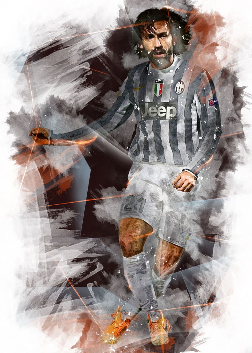 'Andrea Pirlo' Poster, picture, metal print, paint by Franklin Ruben ...