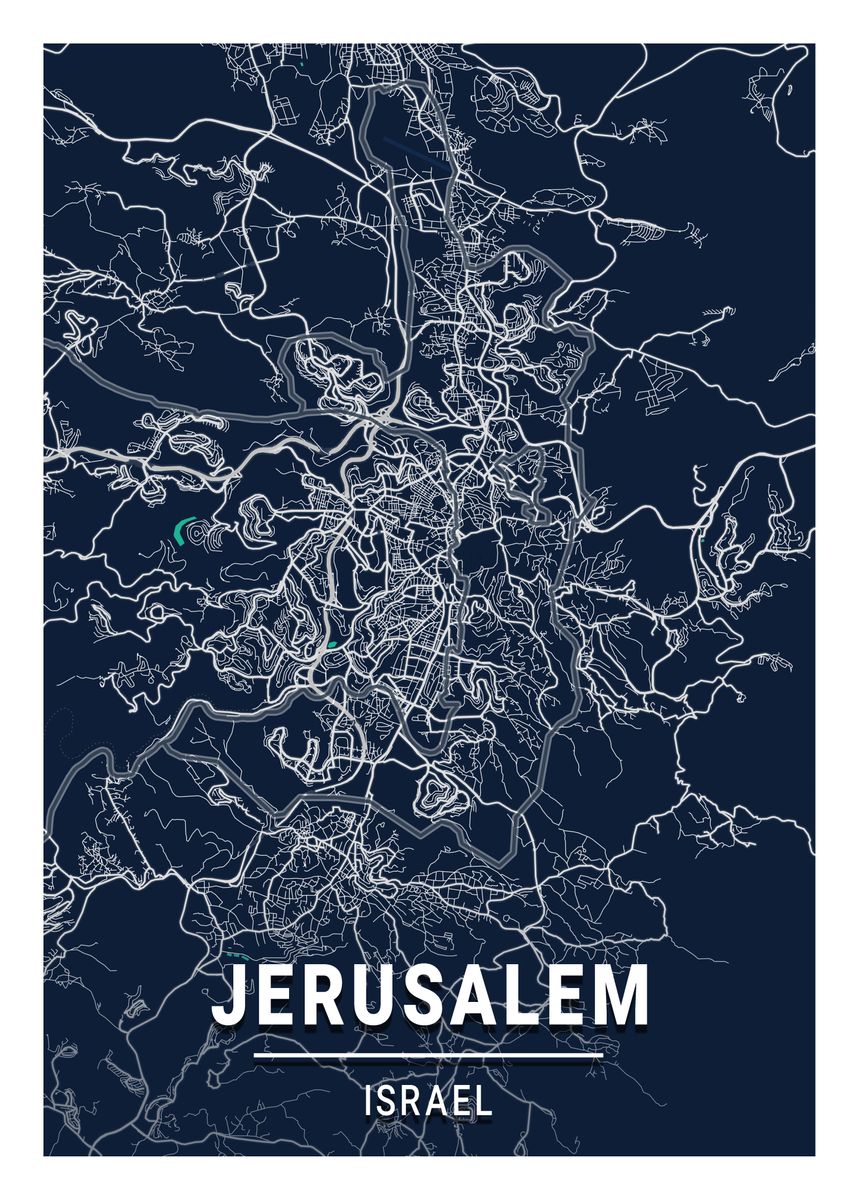 'Jerusalem Blue Dark Color' Poster, picture, metal print, paint by Tien ...