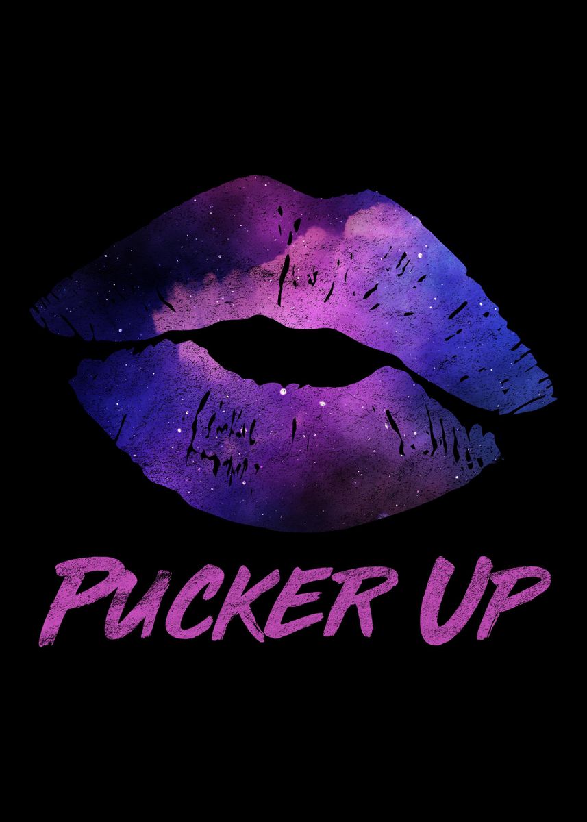 'Kiss Pucker Up' Poster, picture, metal print, paint by Cooldruck ...