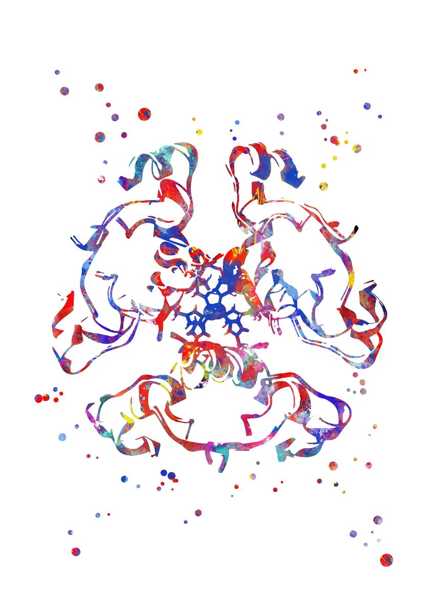 'Insulin structure' Poster by RosaliasArt | Displate