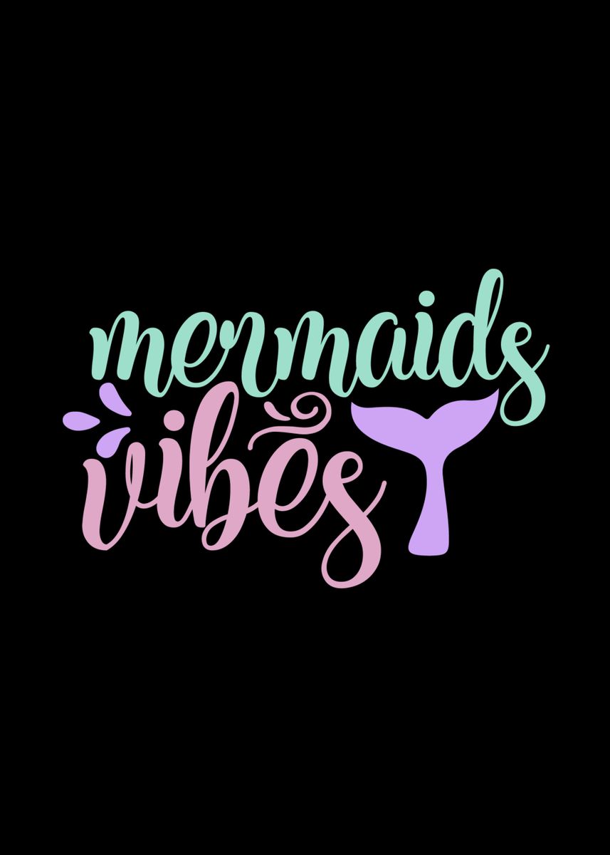 'Mermaids Vibes' Poster, picture, metal print, paint by Sebastian ...
