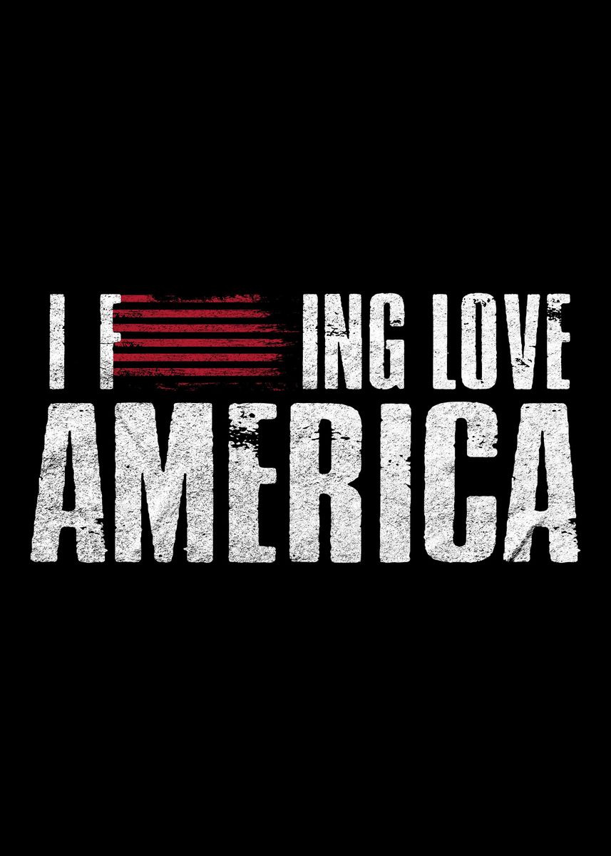 'I love America' Poster, picture, metal print, paint by Cooldruck ...