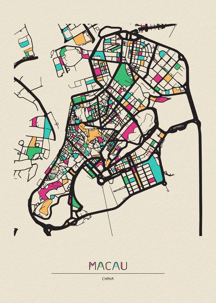 'Macau Map' Poster by Deniz A. | Displate