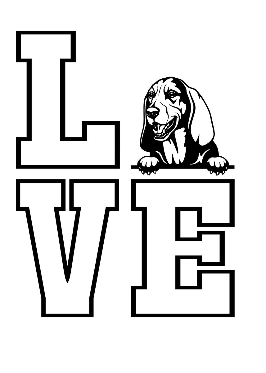 'Basset Hound Love' Poster by ANYGR8DESIGNS | Displate