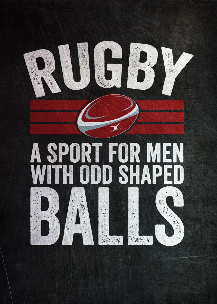 'Rugby Funny Poster' Poster, picture, metal print, paint by PosterWorld ...