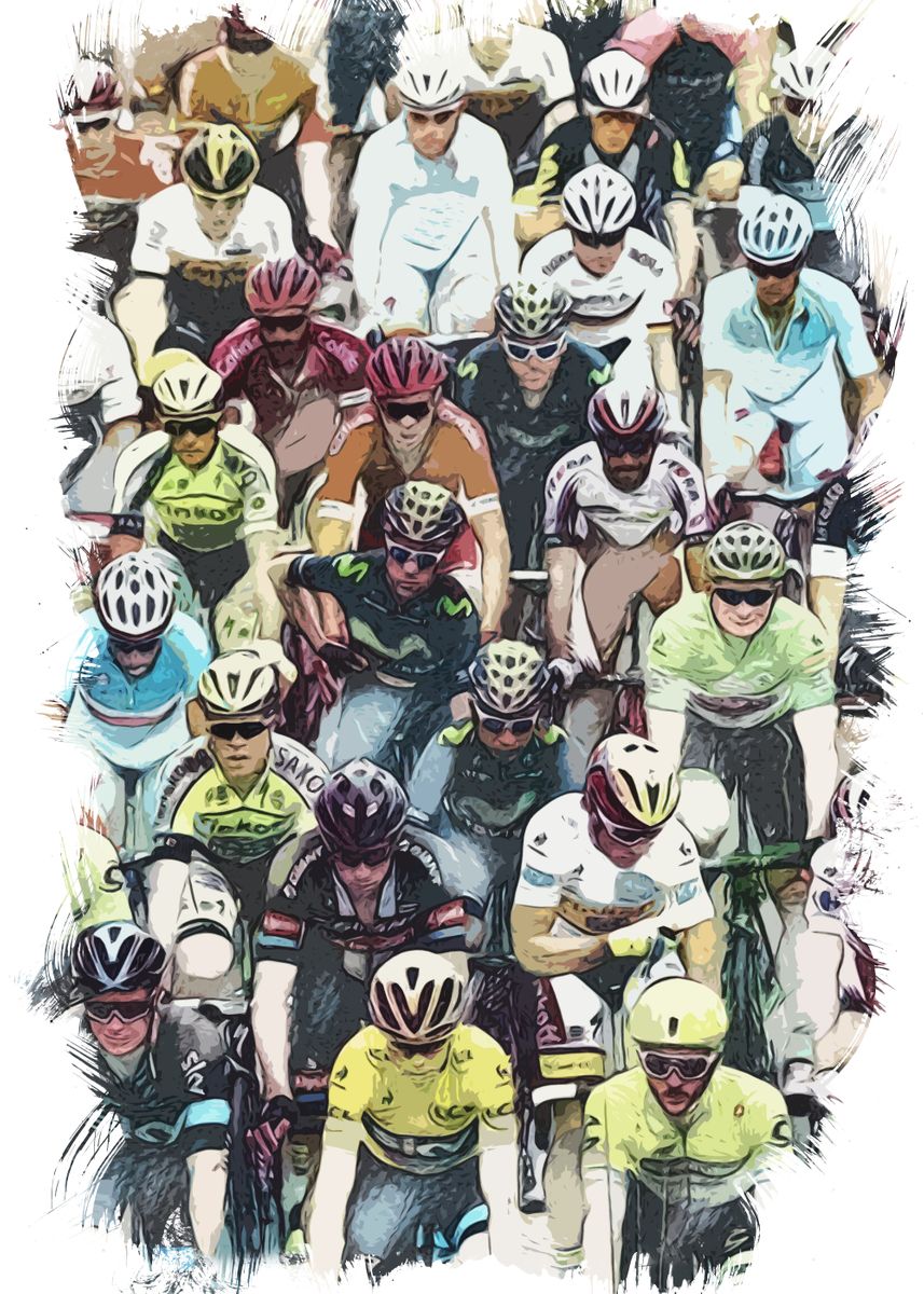 'Peloton Cycling World Tour' Poster, picture, metal print, paint by ...