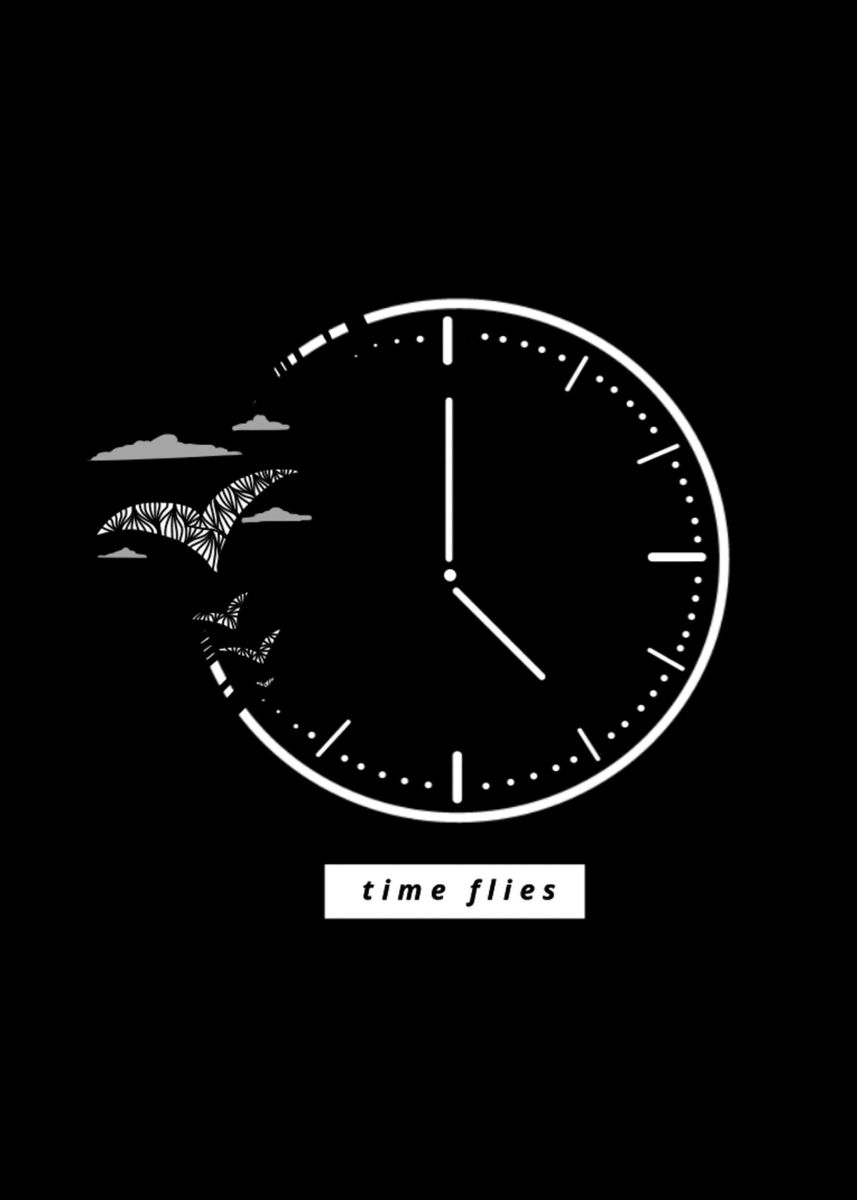 'Time Flies' Poster, picture, metal print, paint by Maria Bautista ...