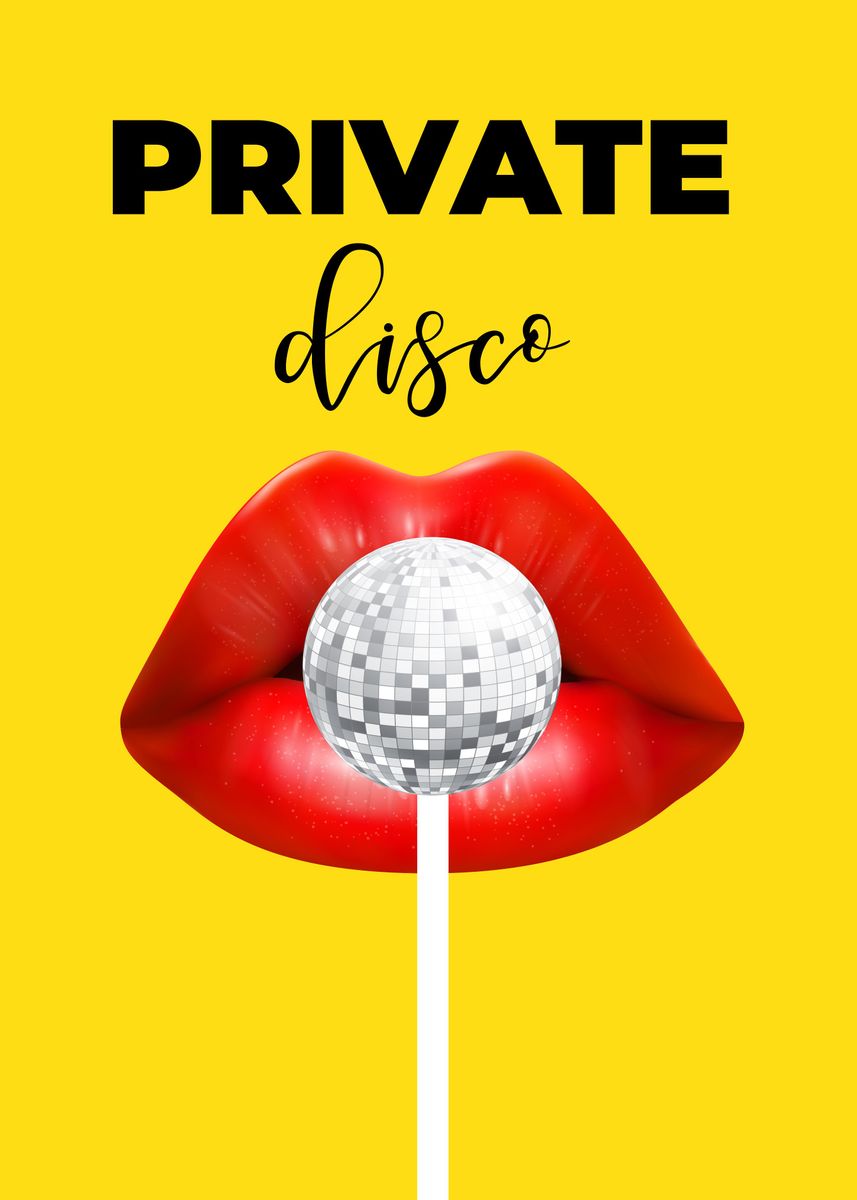 'Private Disco' Poster, picture, metal print, paint by Amuse | Displate