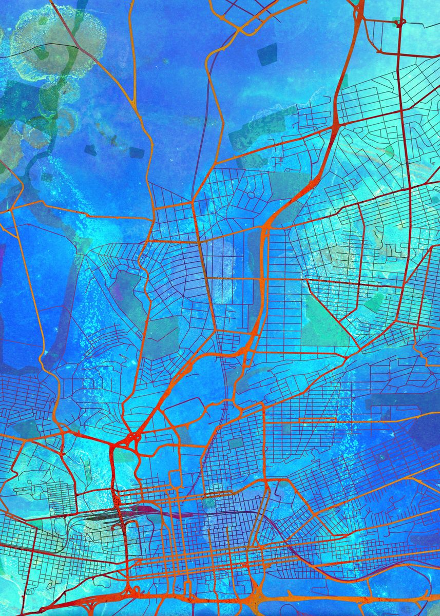 'Johannesburg Street Map' Poster, picture, metal print, paint by Dany ...
