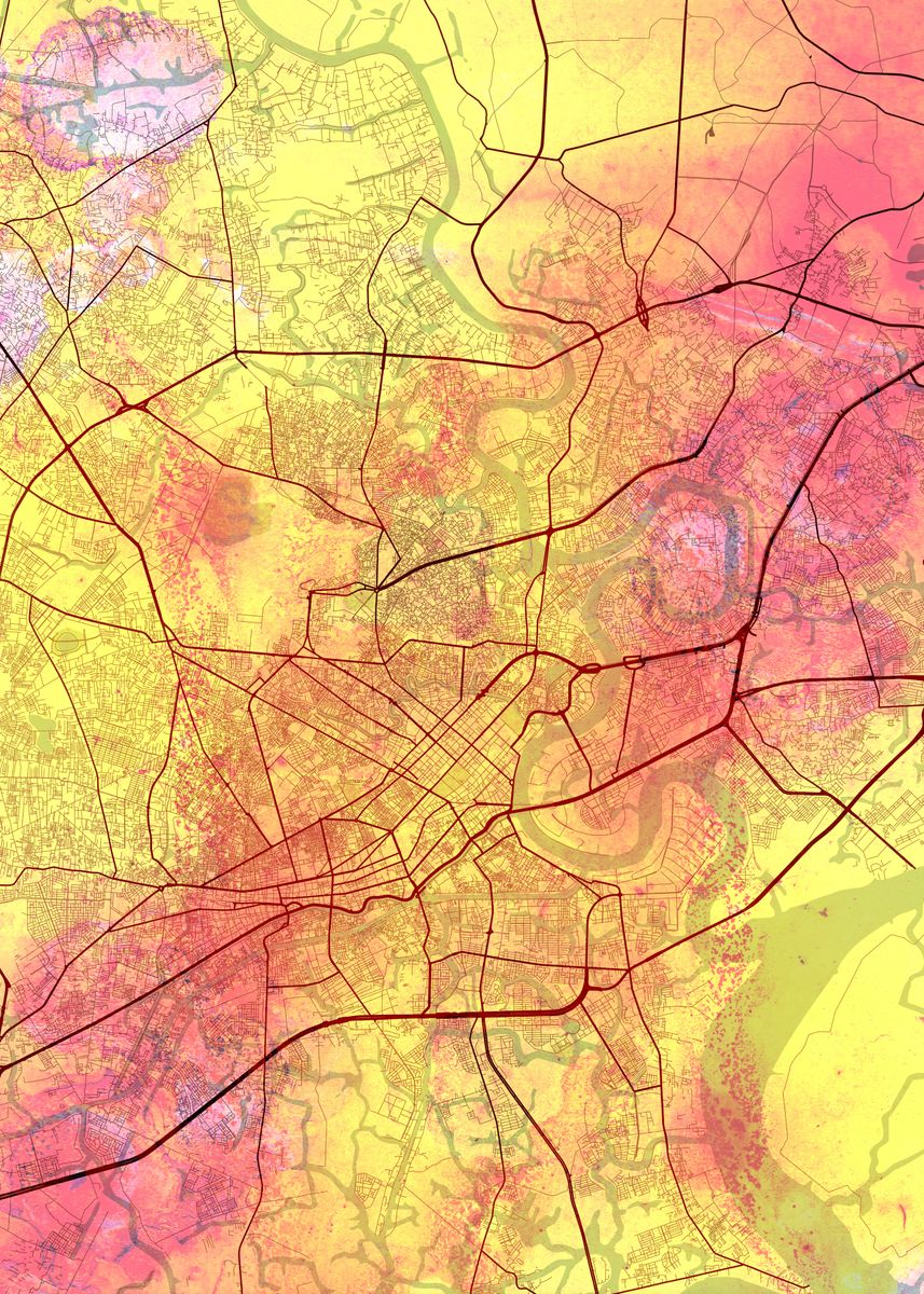 'Ho Chi Minh Street Map' Poster, picture, metal print, paint by Dany ...