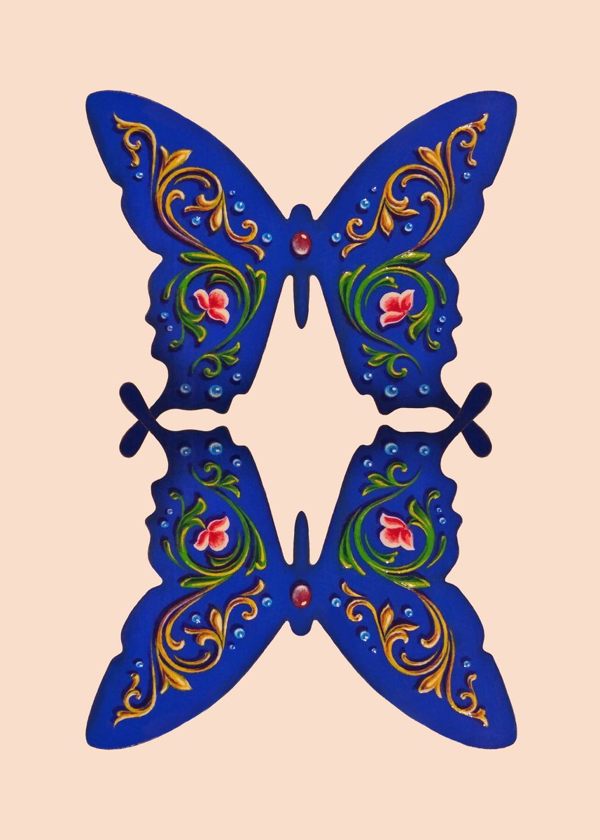 'Butterflies fileteado' Poster, picture, metal print, paint by Natalia ...