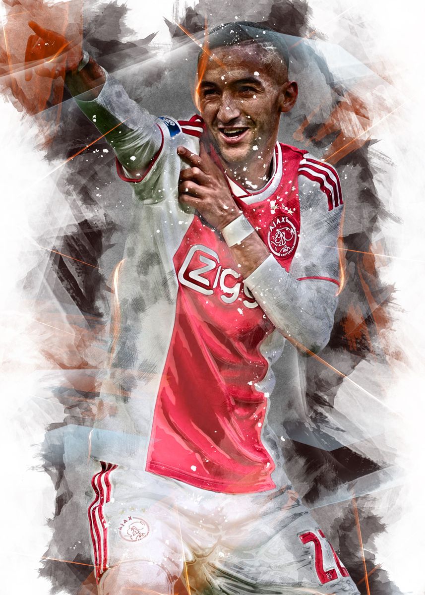 'Hakim Ziyech' Poster, picture, metal print, paint by Franklin Ruben ...