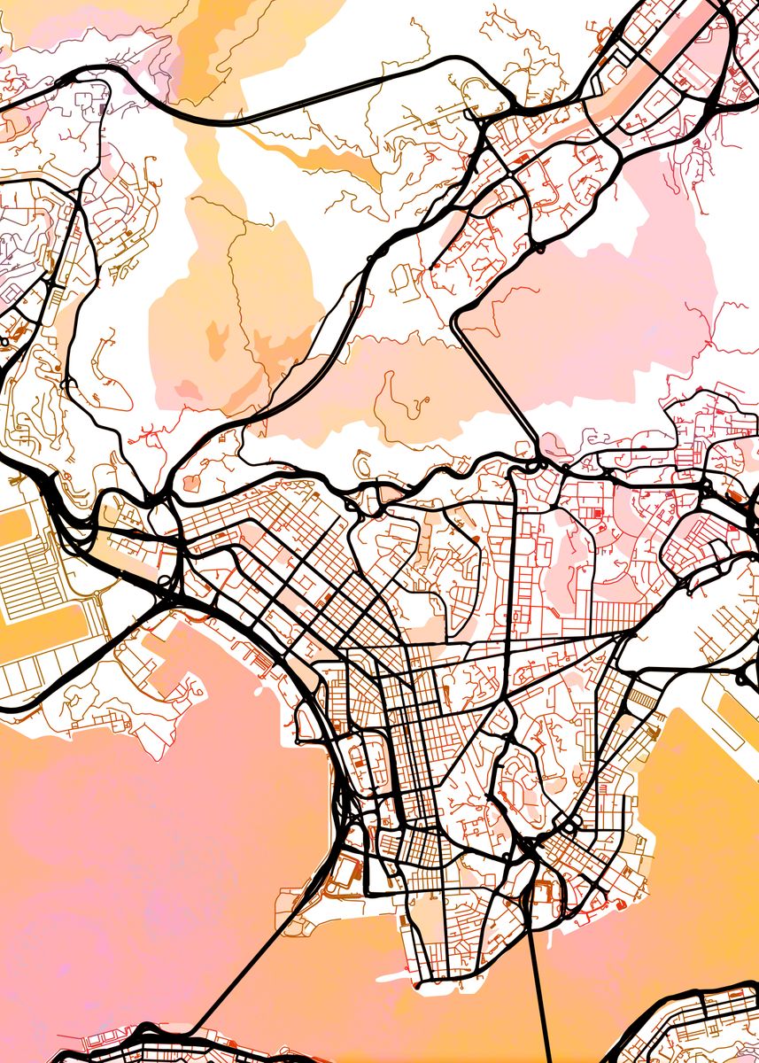 'Hong Kong Street Map' Poster, picture, metal print, paint by Dany ...