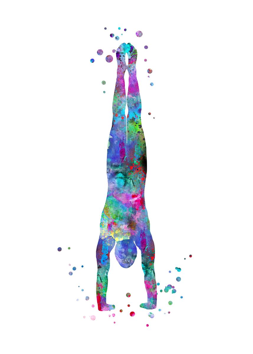 'Handstand ' Poster, picture, metal print, paint by RosaliasArt | Displate