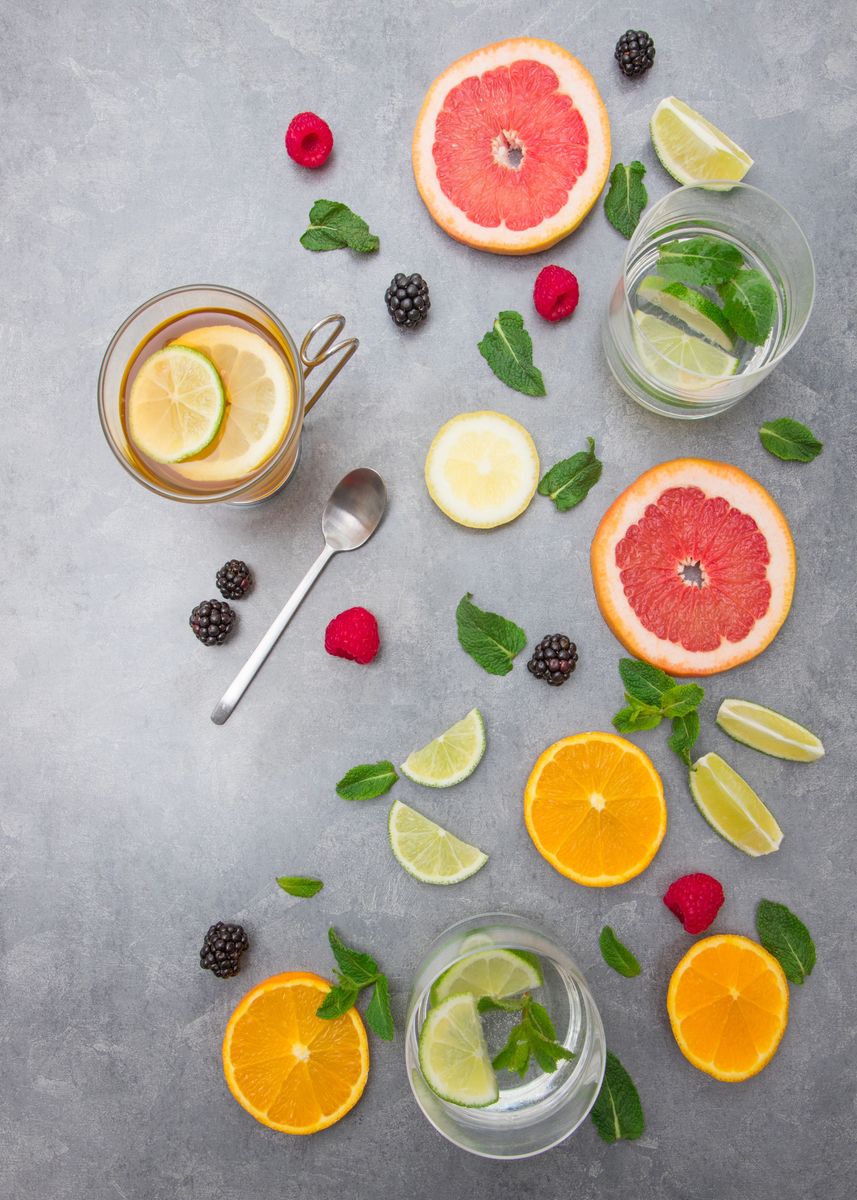 'lime the infused water ' Poster, picture, metal print, paint by Luca ...
