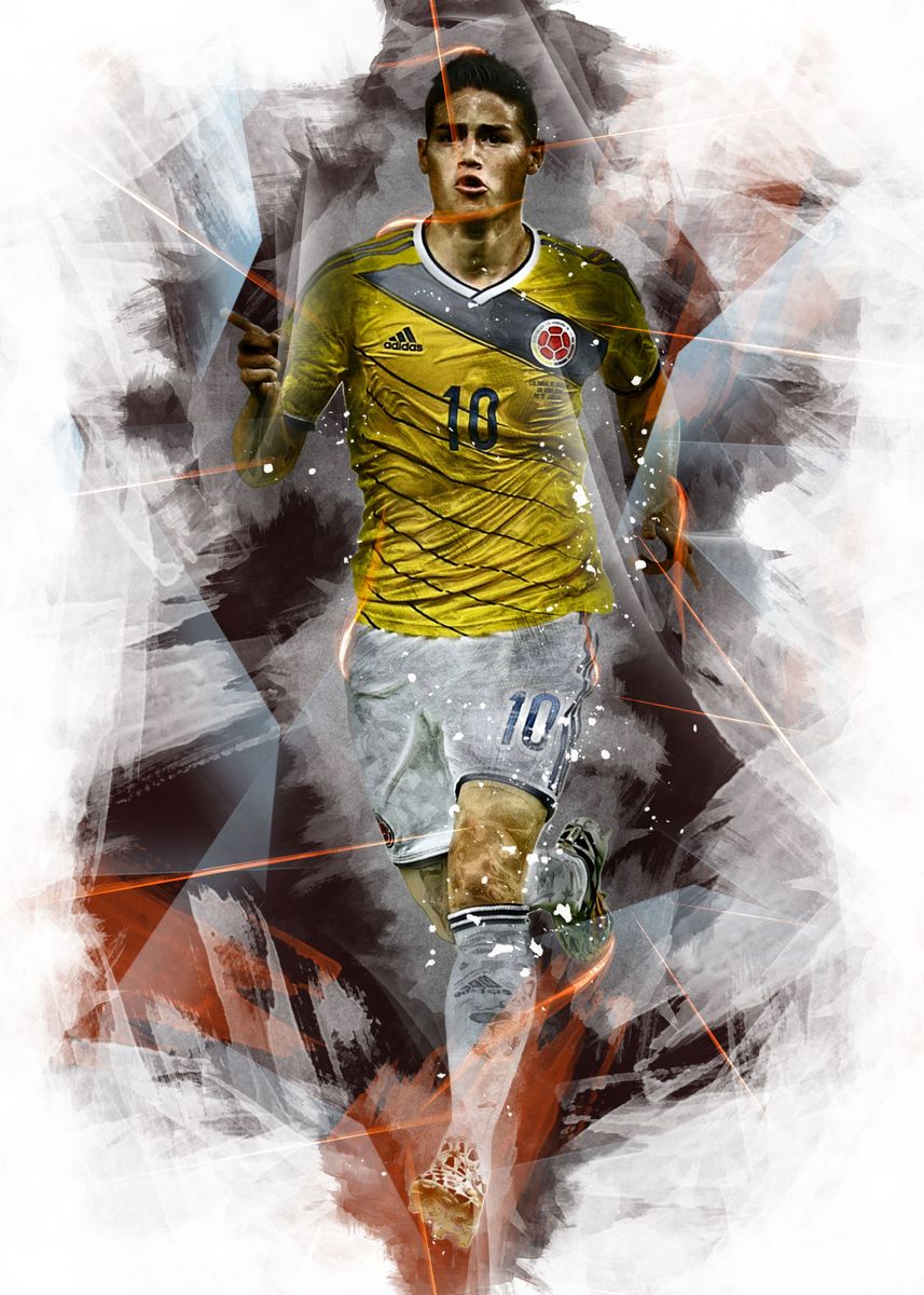 'James Rodriguez' Poster, picture, metal print, paint by Franklin Ruben ...