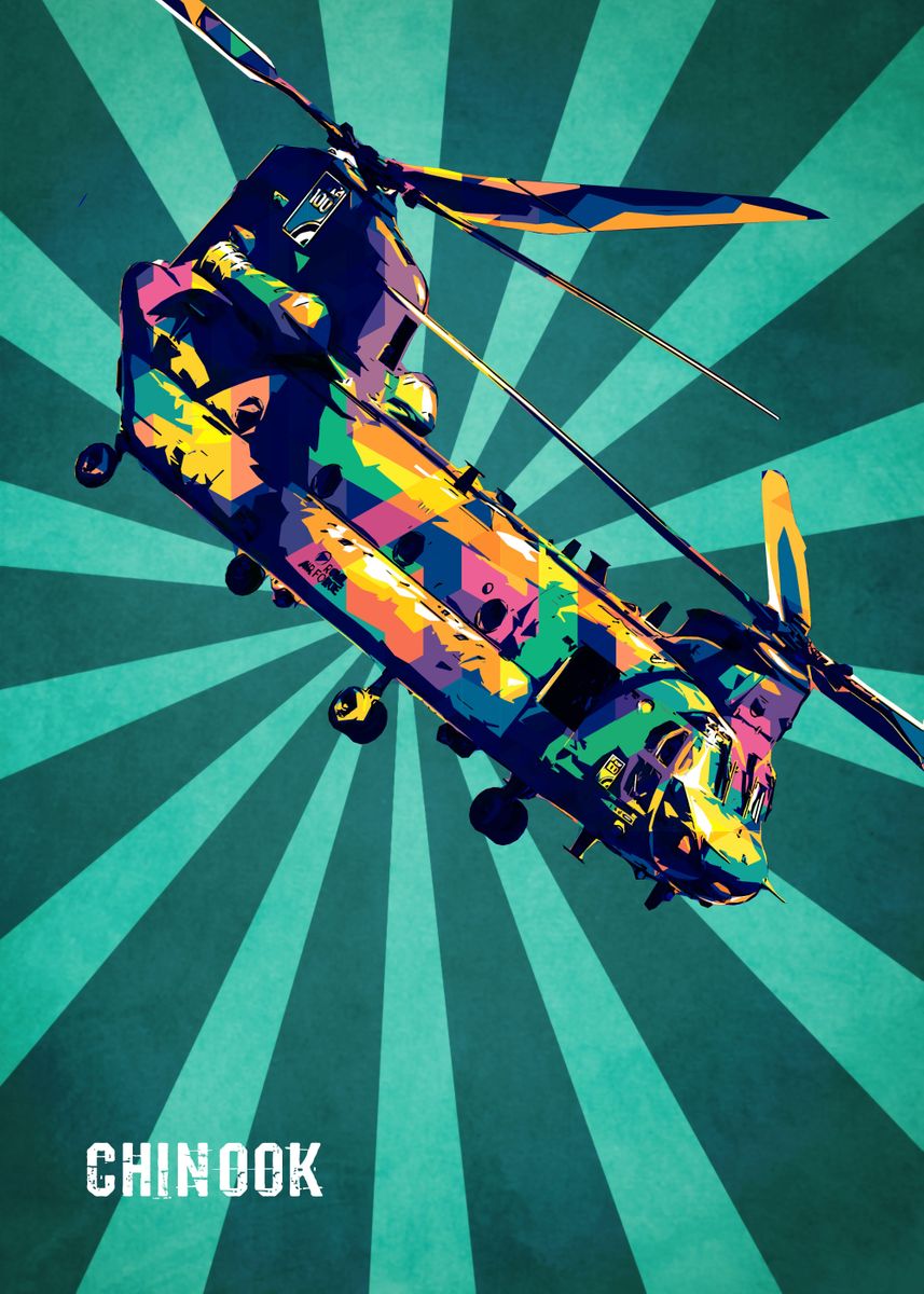 'Chinook' Poster, picture, metal print, paint by Airpower Art | Displate