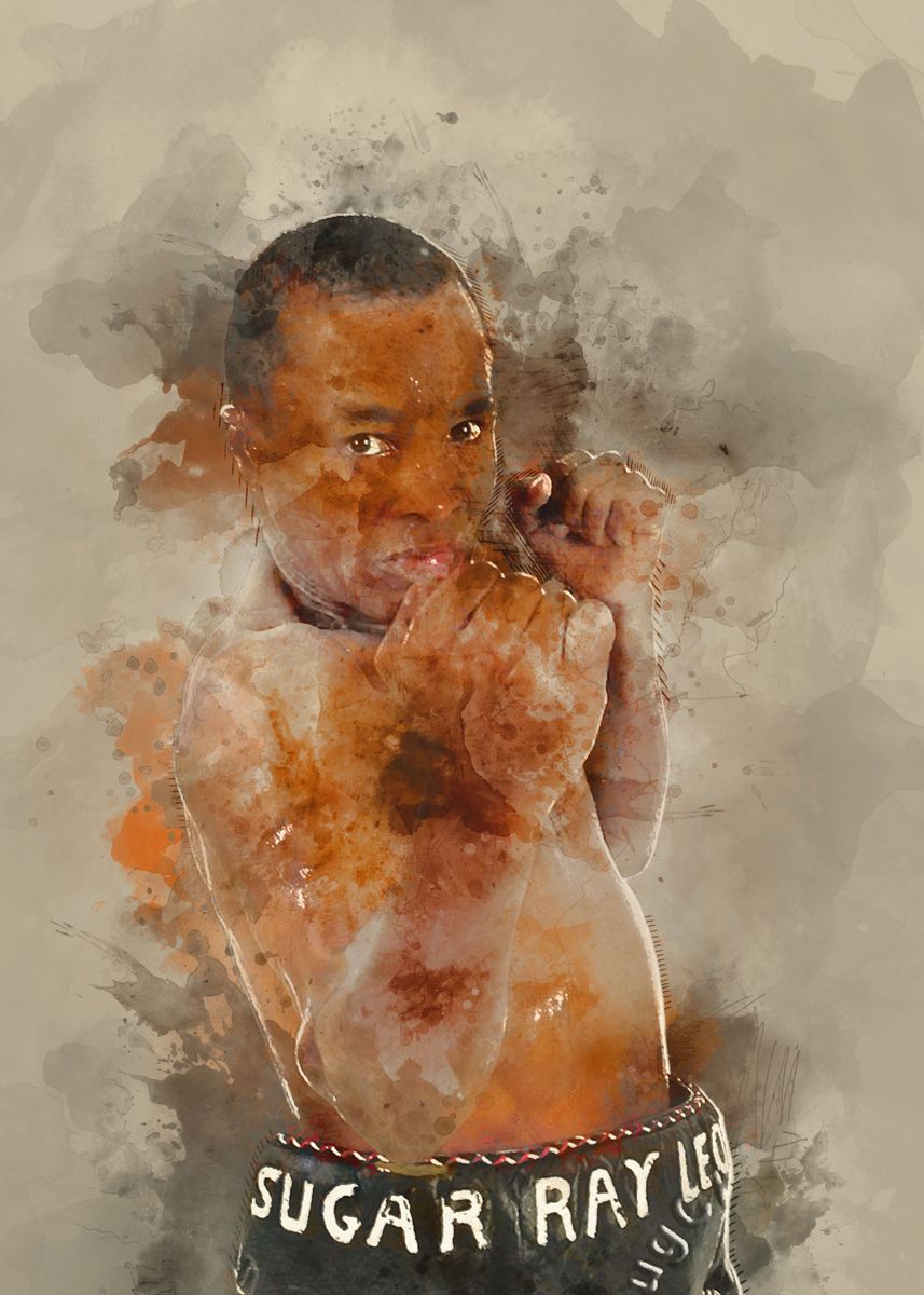 'Sugar Ray Leonard' Poster, picture, metal print, paint by ONONMADE ...