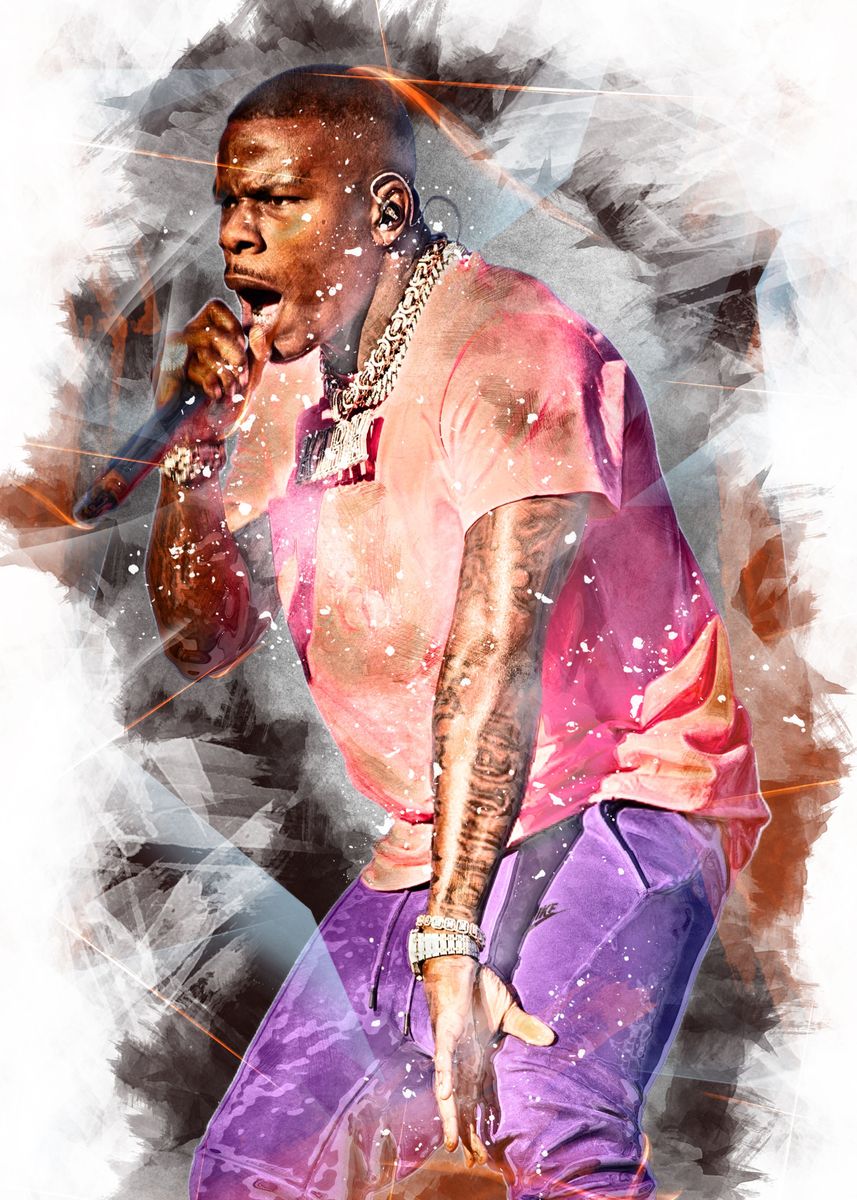 'DaBaby' Poster, picture, metal print, paint by Denis Siggers | Displate