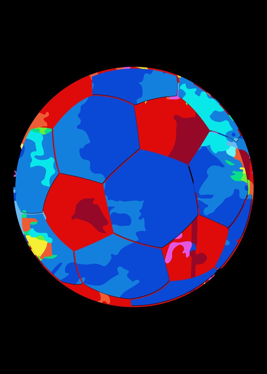 'Colored Football Painting' Poster, picture, metal print, paint by John ...