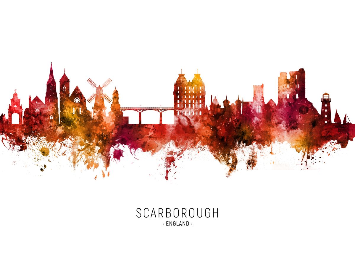 'Scarborough Skyline' Poster by Michael Tompsett | Displate