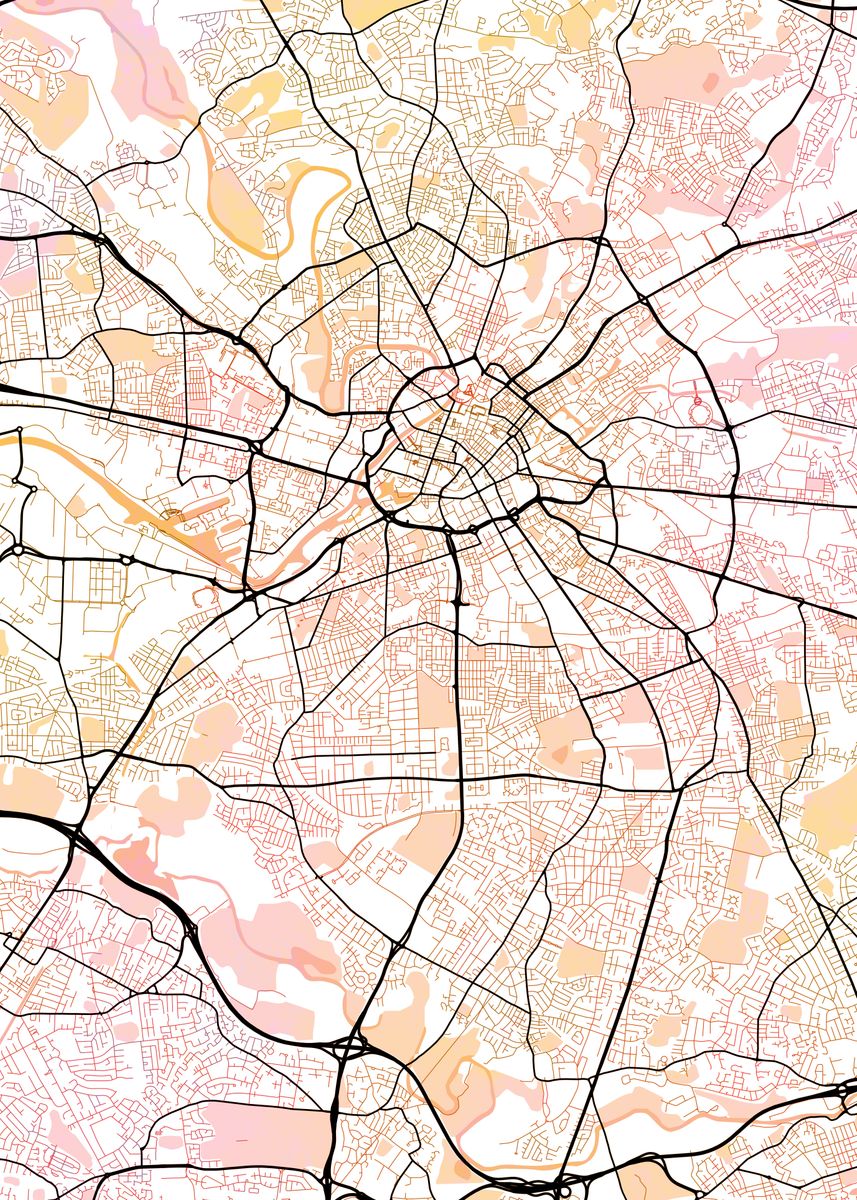 'Manchester Street Map' Poster by Dany | Displate