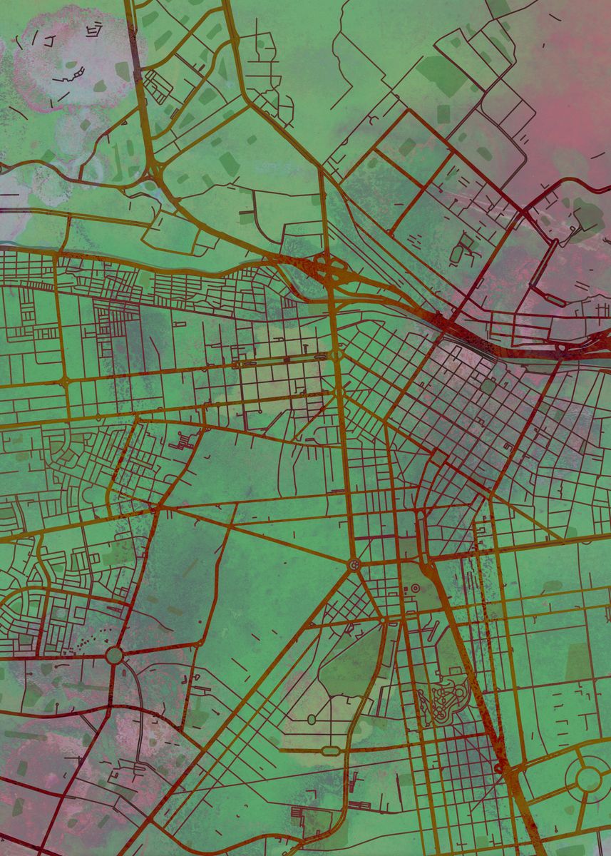 'Lima Street Map' Poster, picture, metal print, paint by Dany | Displate