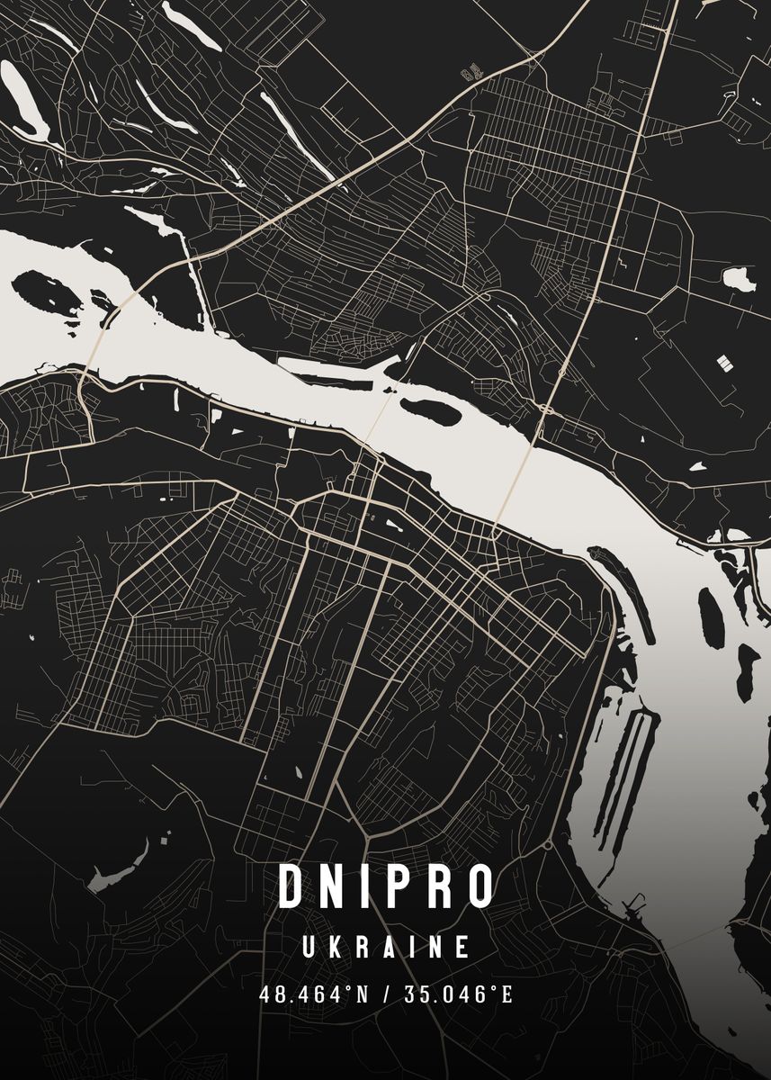'Dnipro Ukraine' Poster, picture, metal print, paint by Five Senses Art ...