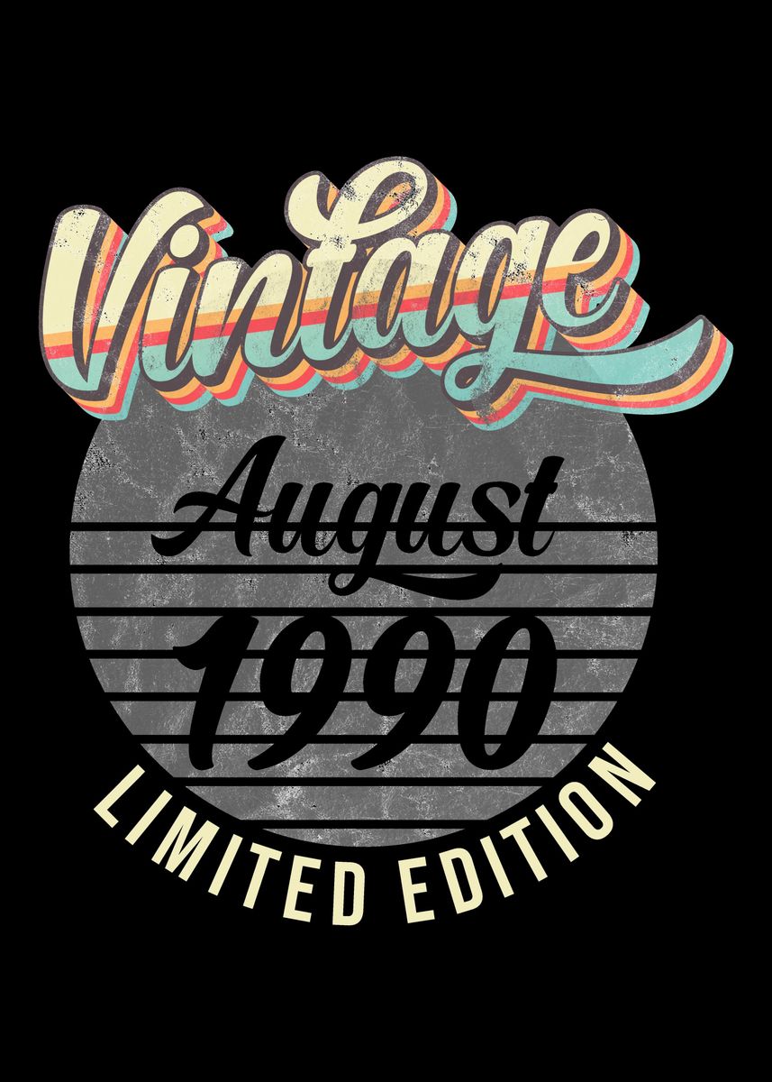 'Vintage 30 August 1990' Poster by Robert | Displate