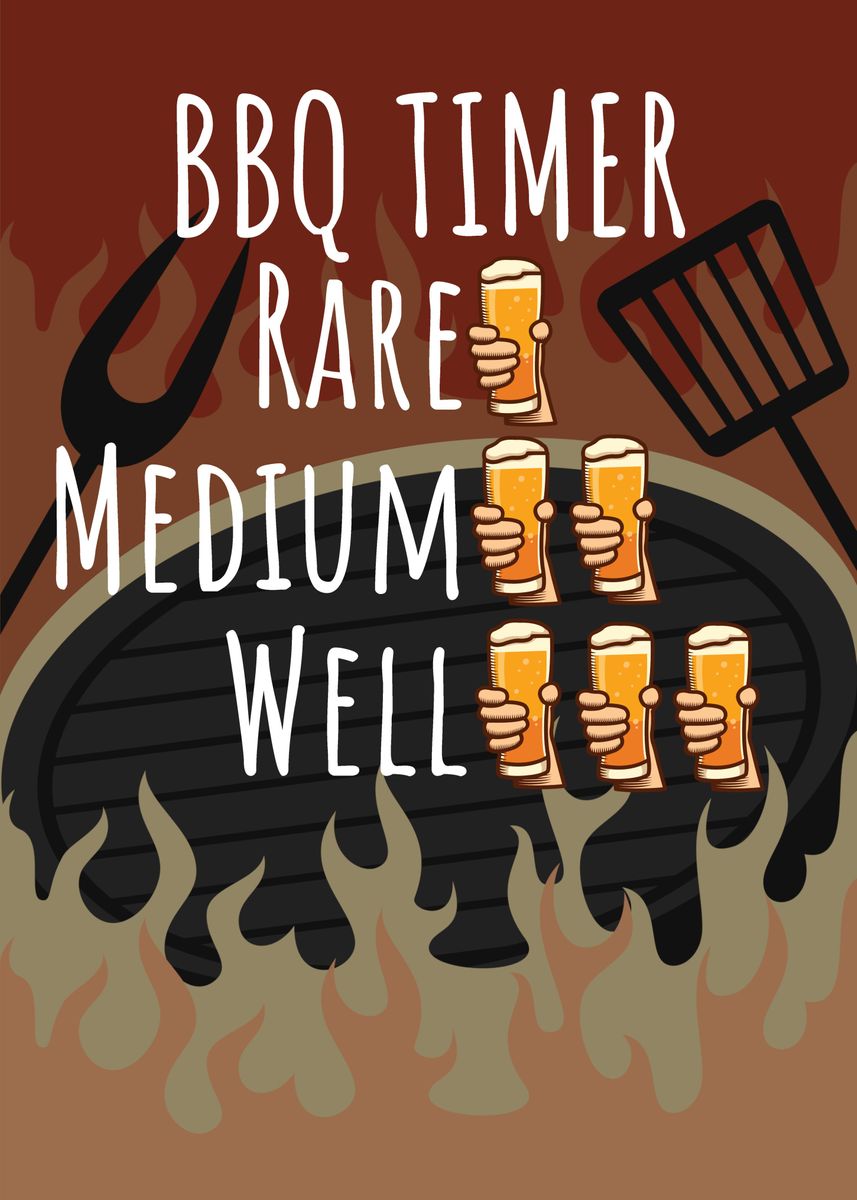'BBQ Timer' Poster, picture, metal print, paint by maxdesign | Displate