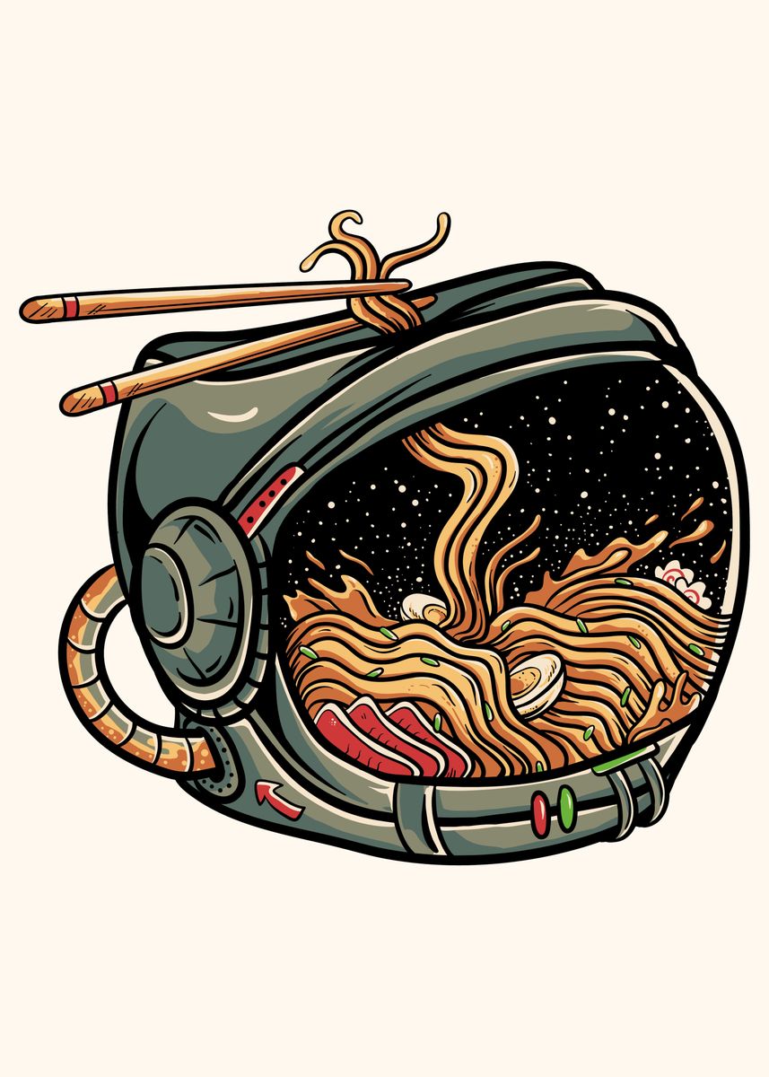 'Space Ramen' Poster, picture, metal print, paint by StonerPlates ...