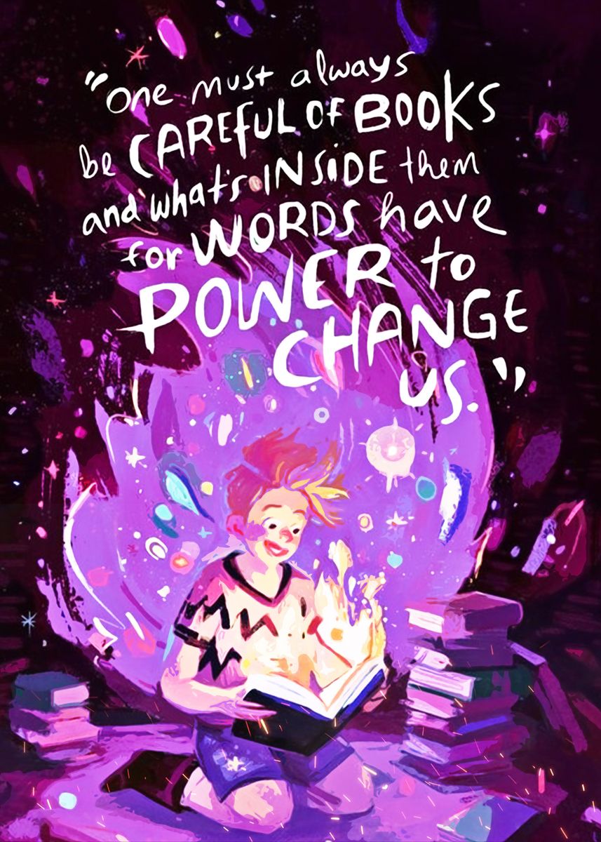 'Words have Power' Poster, picture, metal print, paint by Biblioplates ...