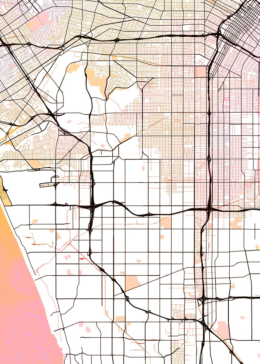 'Los Angeles Street Map' Poster by Dany | Displate