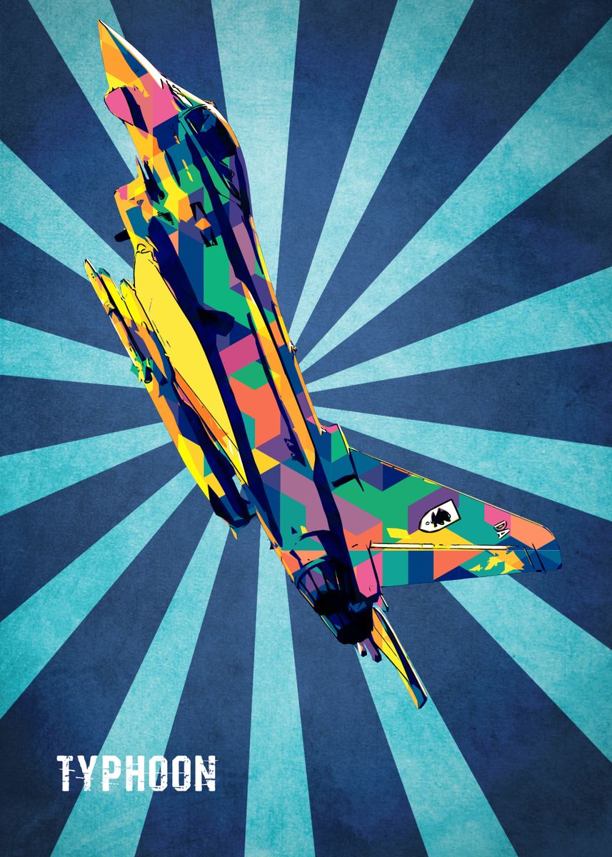 'Typhoon' Poster, picture, metal print, paint by Airpower Art | Displate