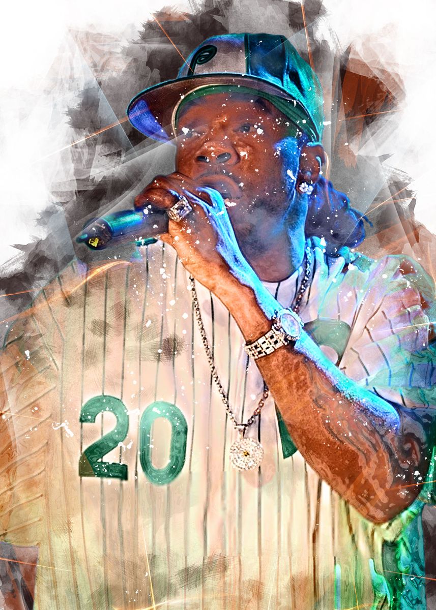 'Busta Rhymes' Poster, picture, metal print, paint by Denis Siggers ...