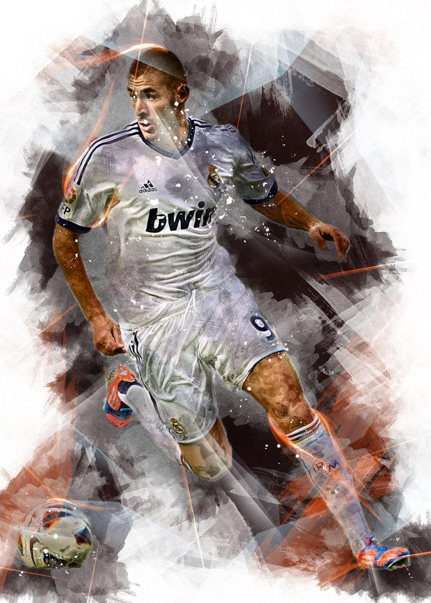'Karim Benzema' Poster, picture, metal print, paint by Franklin Ruben ...
