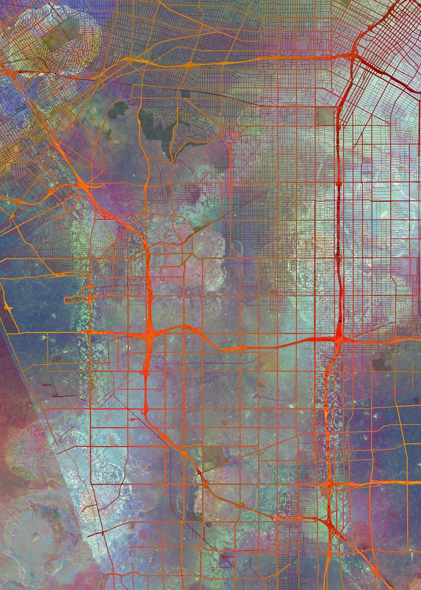 'Los Angeles Street Map' Poster by Dany | Displate