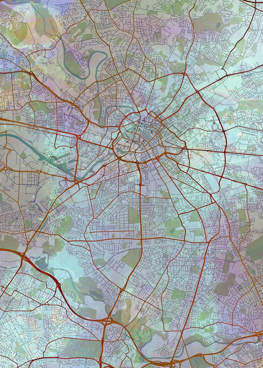 'Manchester Street Map' Poster, picture, metal print, paint by Dany ...
