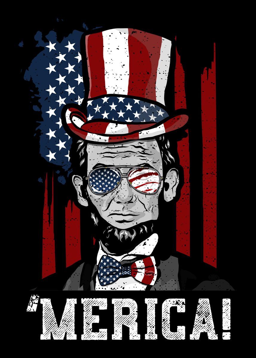 'Abraham Lincoln Merica' Poster, picture, metal print, paint by ...