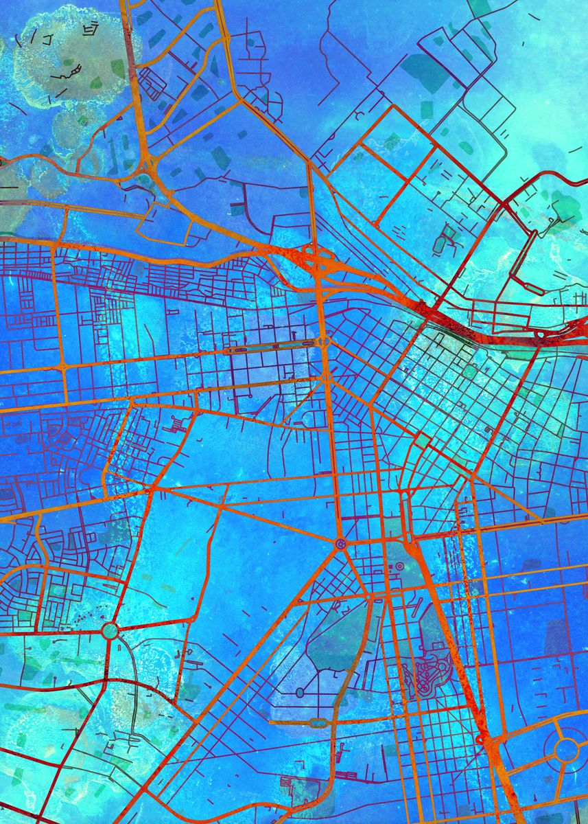 'Lima Street Map' Poster, picture, metal print, paint by Dany | Displate