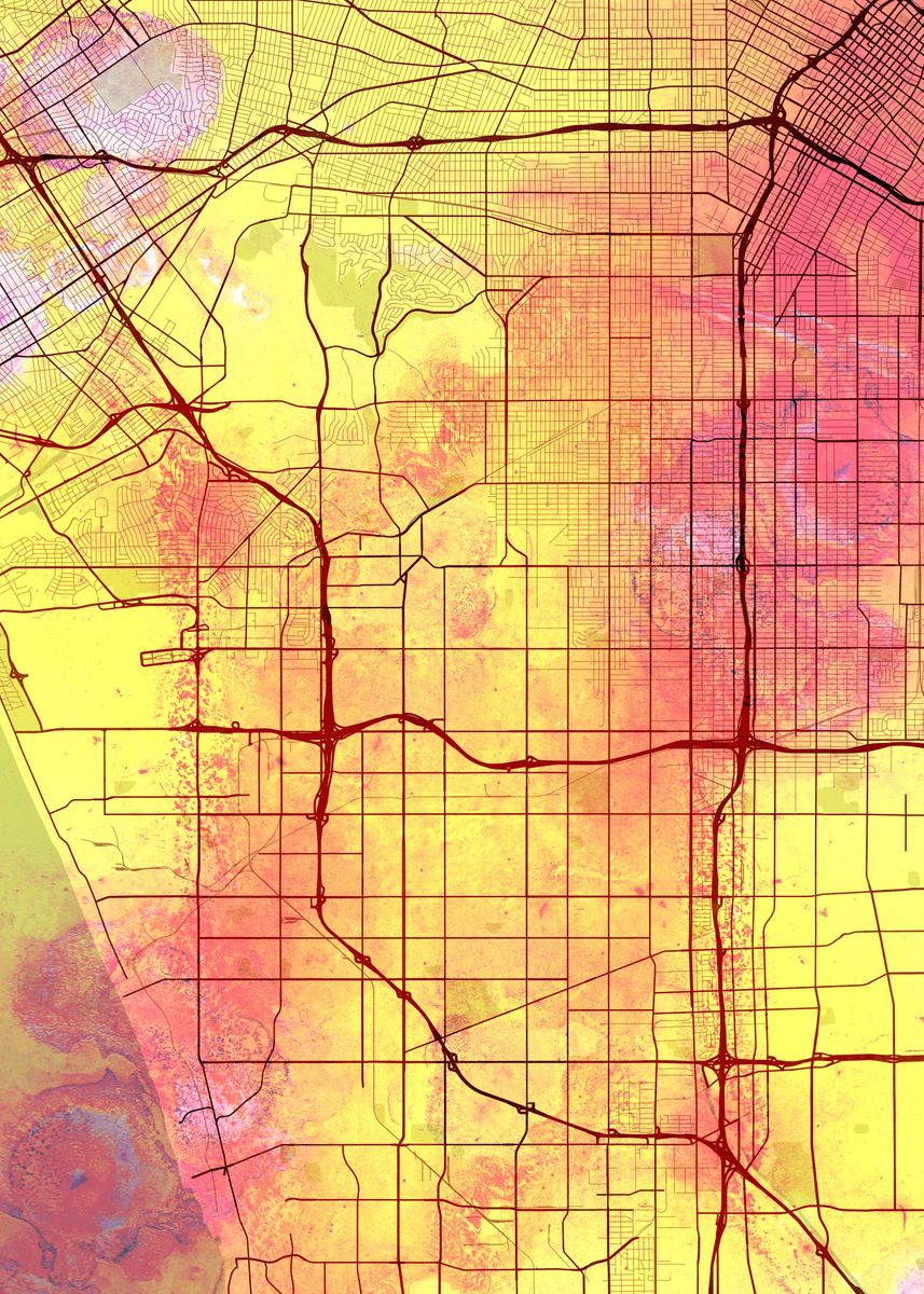'Los Angeles Street Map' Poster by Dany | Displate