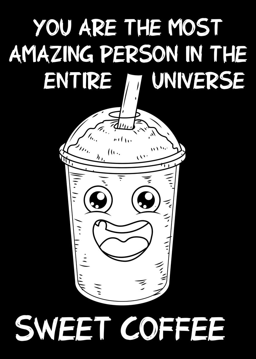 'Funny Coffee Barista' Poster, picture, metal print, paint by ...