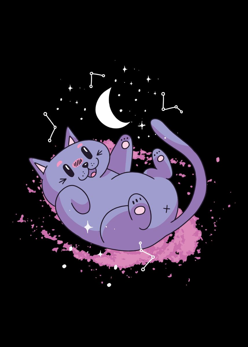 'Cuddle cat' Poster by Stefanie Herrmann | Displate