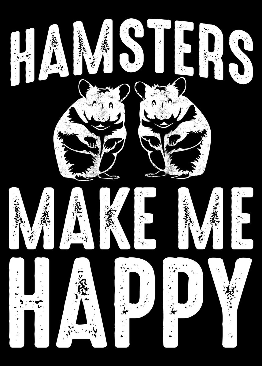 'Happy hamsters' Poster, picture, metal print, paint by Stefanie ...