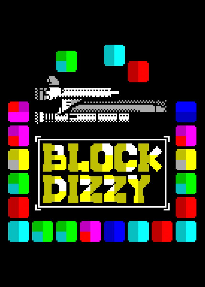 'Block Dizzy' Poster, picture, metal print, paint by Chris Corkin ...