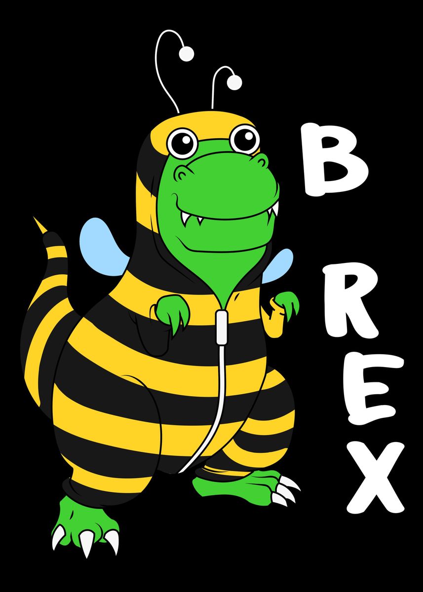'B Rex Funny Trex' Poster, picture, metal print, paint by CrazySquirrel ...
