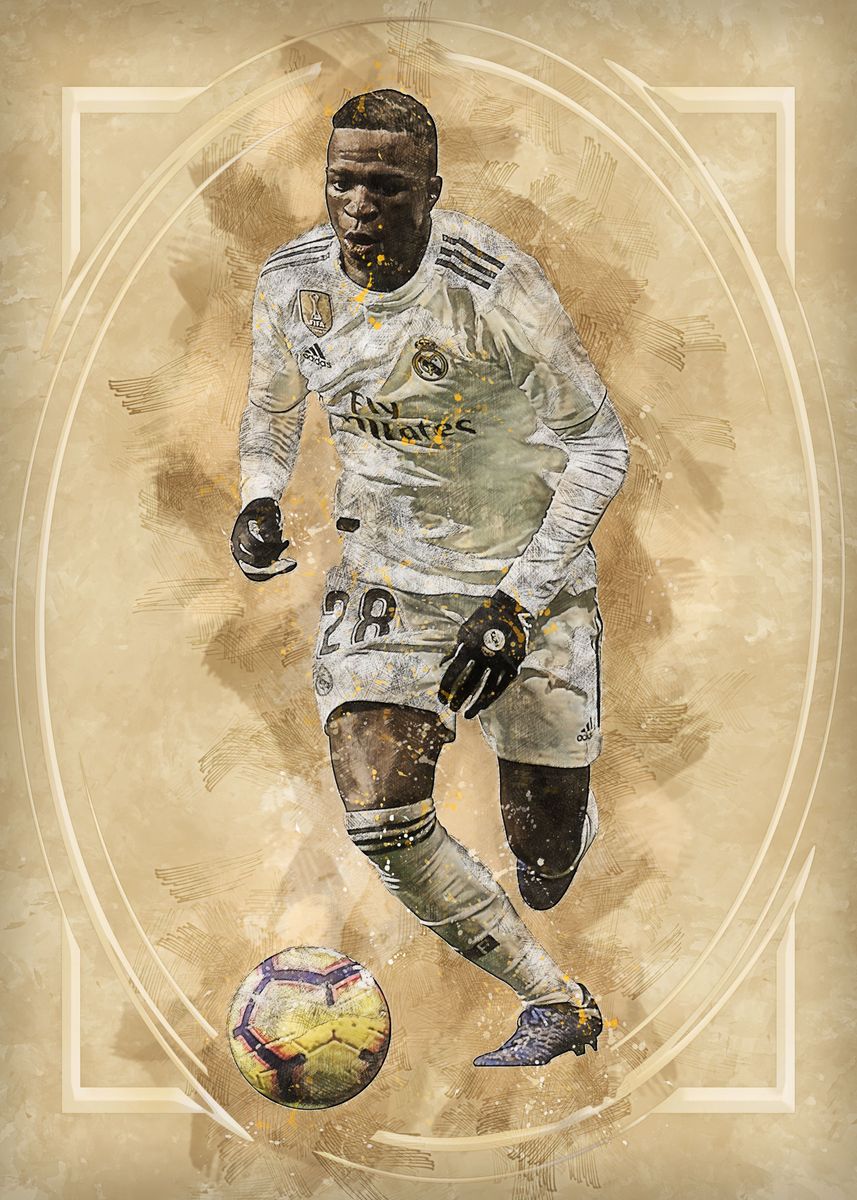 'Vinicius Junior' Poster, picture, metal print, paint by Buster Rameau ...