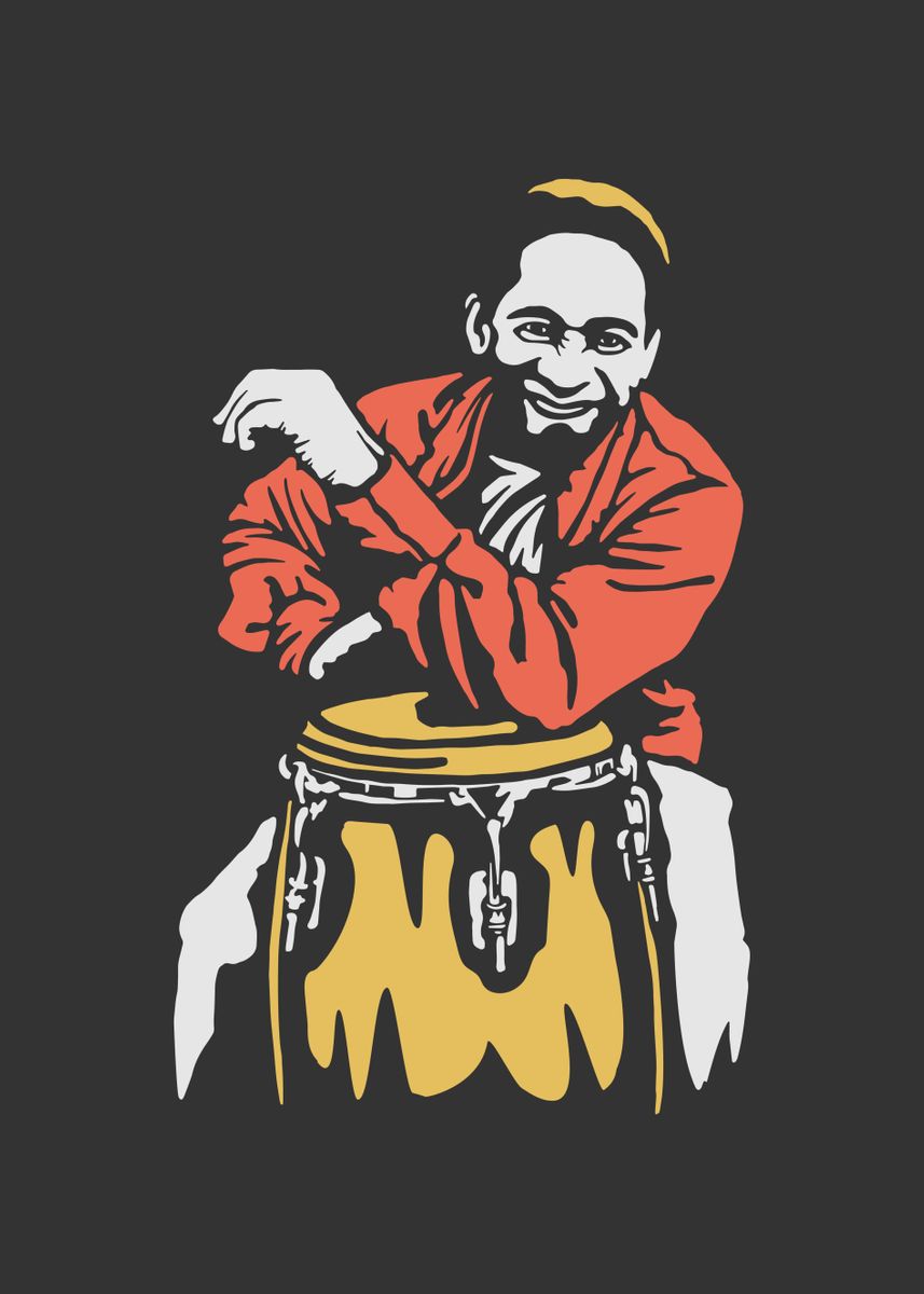 'Black Percussionist' Poster, picture, metal print, paint by ...